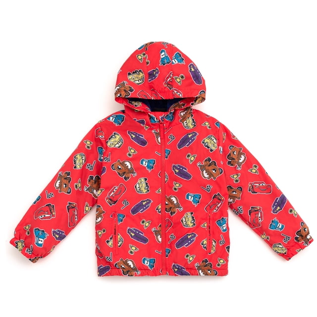 Disney Cars Lightning McQueen Tow Mater Zip Up Waterproof Rain Jacket ...