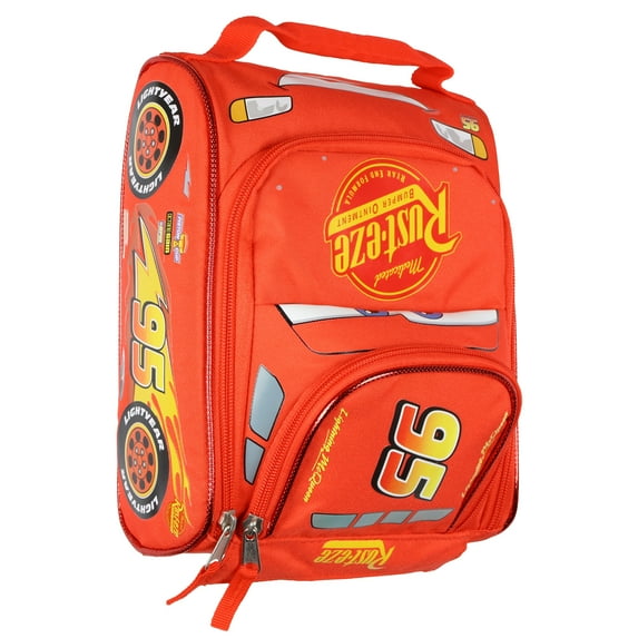 Disney Cars Lunch Box Lightning McQueen Built Up 3-D Race Car Lunch Bag ...