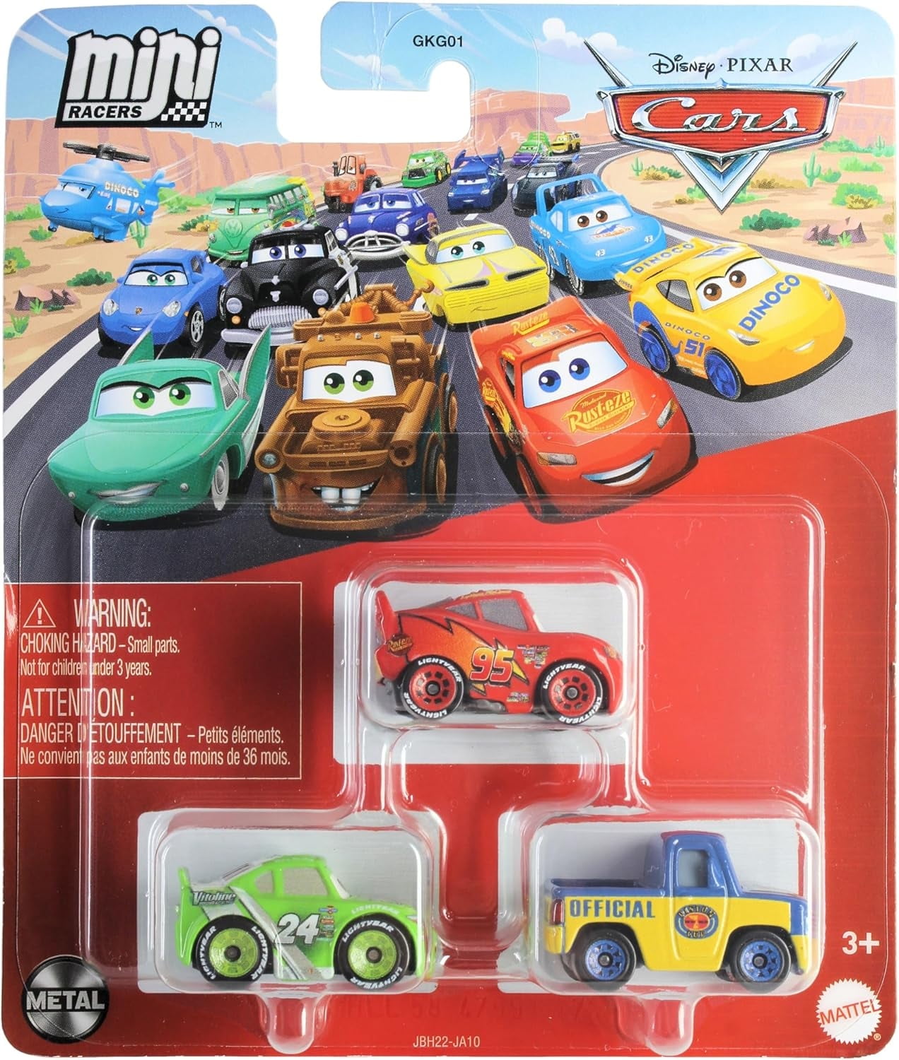 Disney Cars Mini Racers 3-Pack: Lightning McQueen, Vitoline #24 Brick ...