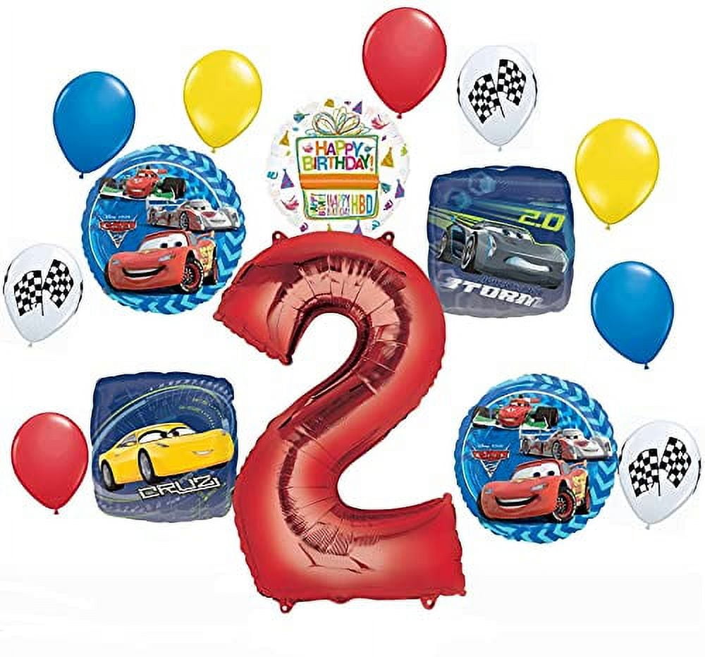 Disney Cars Party Supplies Lightning McQueen 2nd Birthday Balloon ...