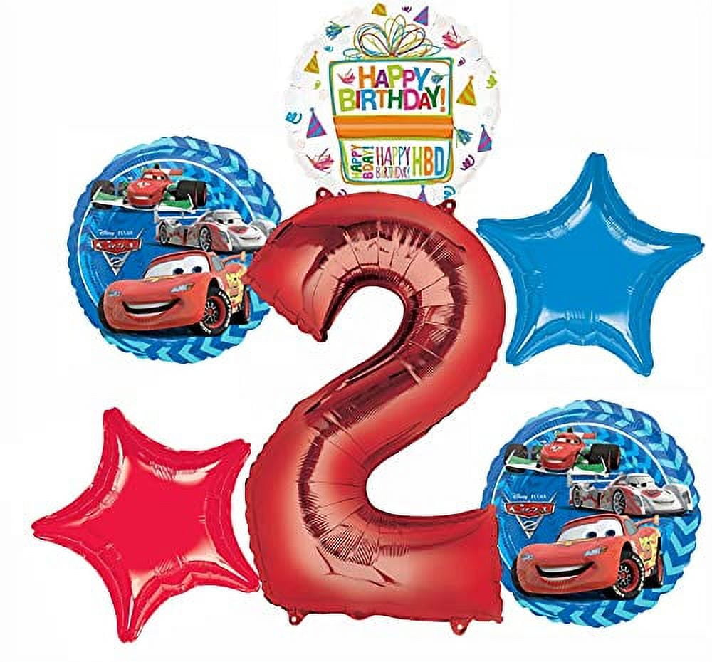 Disney Cars Party Supplies Lightning McQueen 2nd Birthday Balloon ...