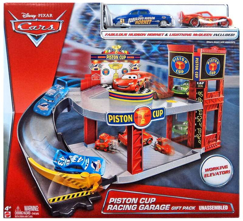 Disney Cars Piston Cup Racing Garage Playset [Includes Hudson Hornet ...