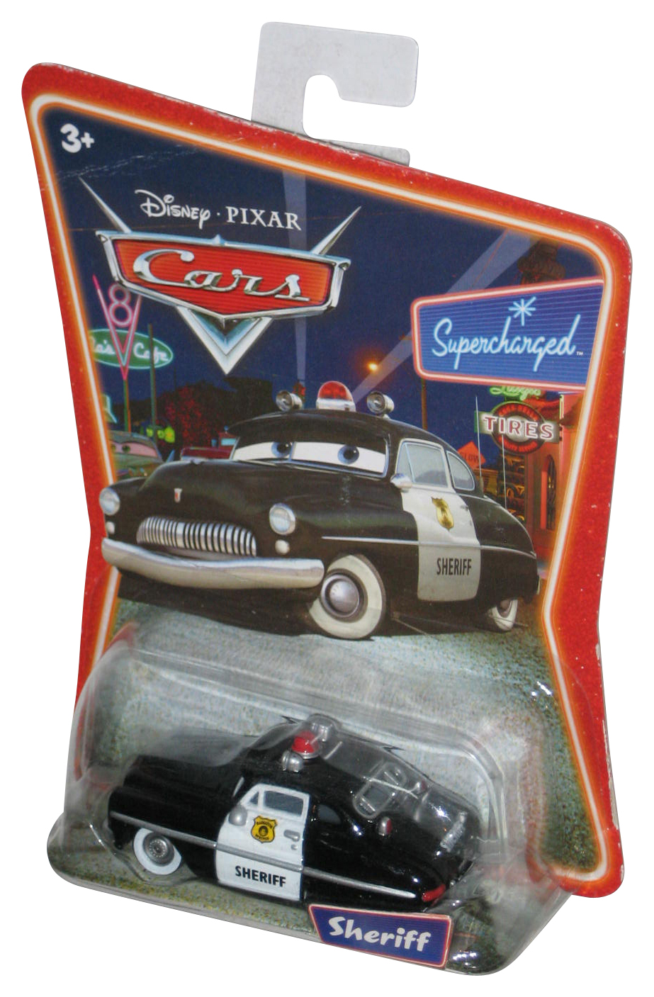Disney Cars Sheriff Cop Police Supercharged Mattel Toy Car - (Card ...