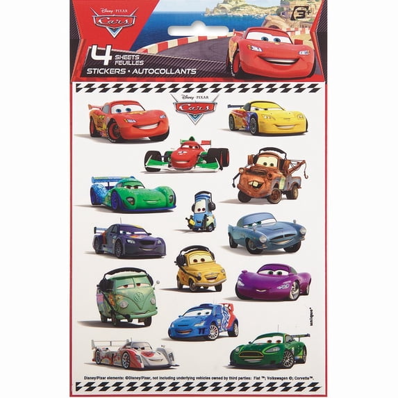 Disney Cars Sticker Sheets, 4-Count - Walmart.com