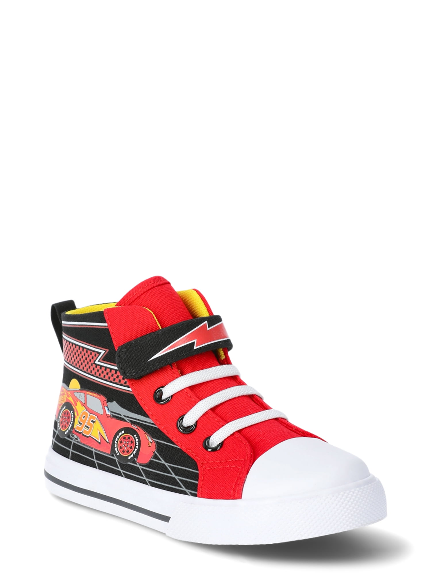 Disney Pixar Cars Toddler Boys High Top Canvas Sneakers with Lightning ...