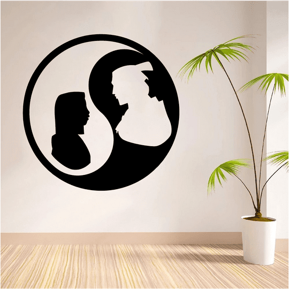 Disney Cartoon Character Mulan And Li Shang Yin Yang Cute Silhouette ...