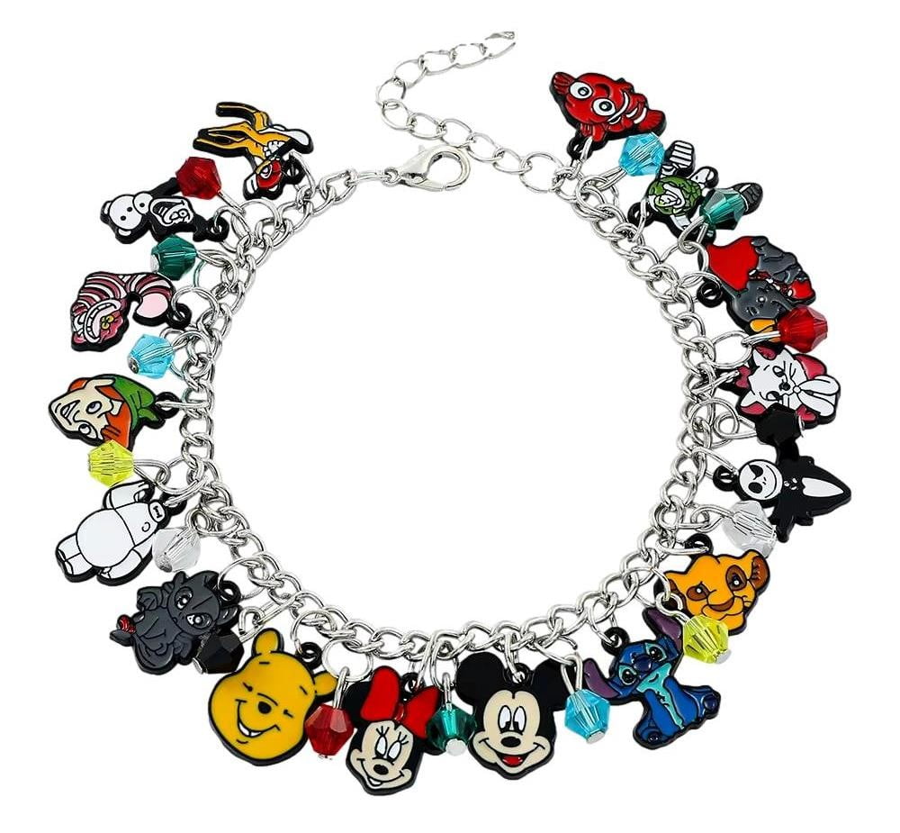Disney Cartoon Characters Charms Metal Novelty Charm Bracelet - Walmart.com