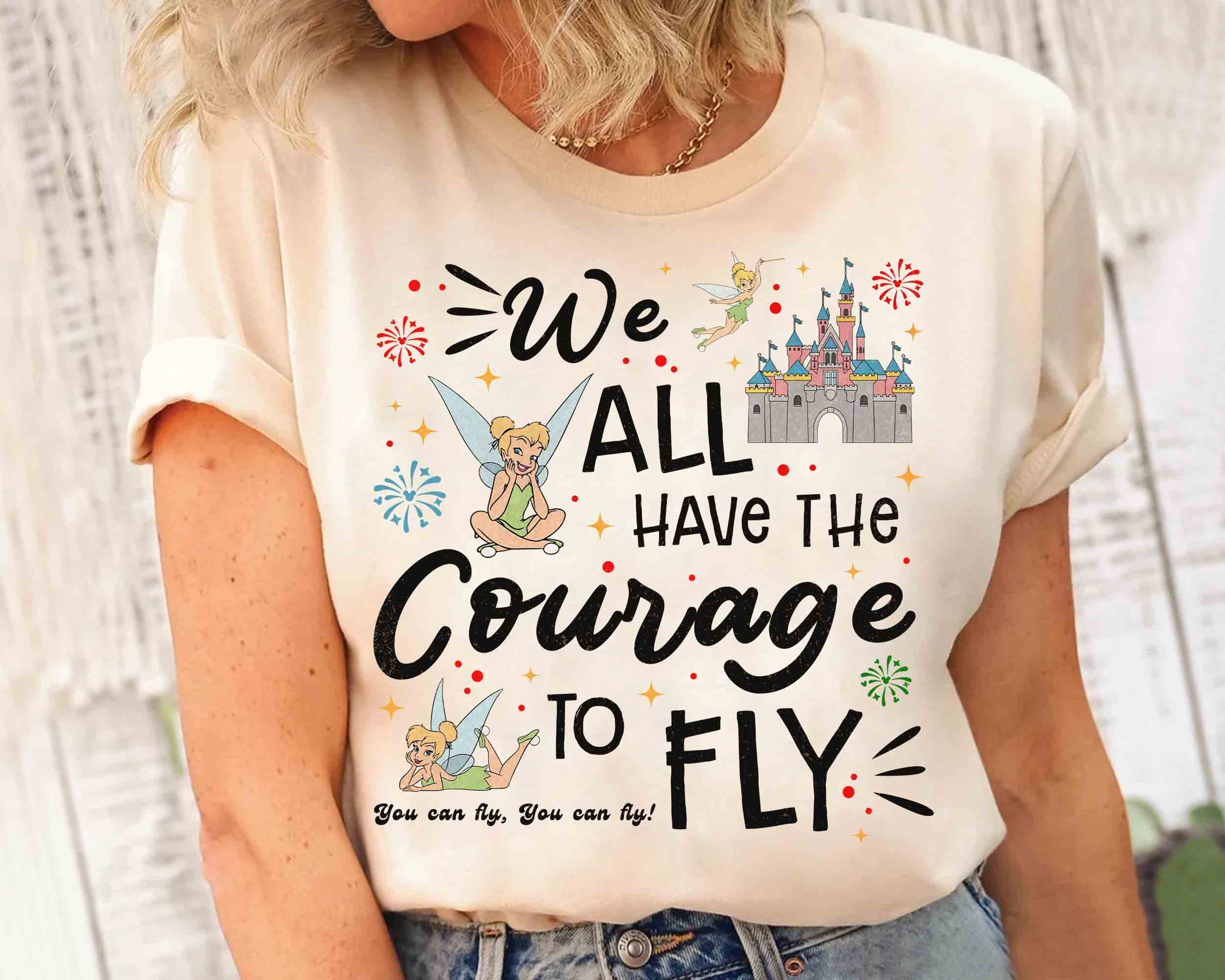 Disney Castle Princess Tinker Bell You Can Fly Vintage T-shirt, Disney ...