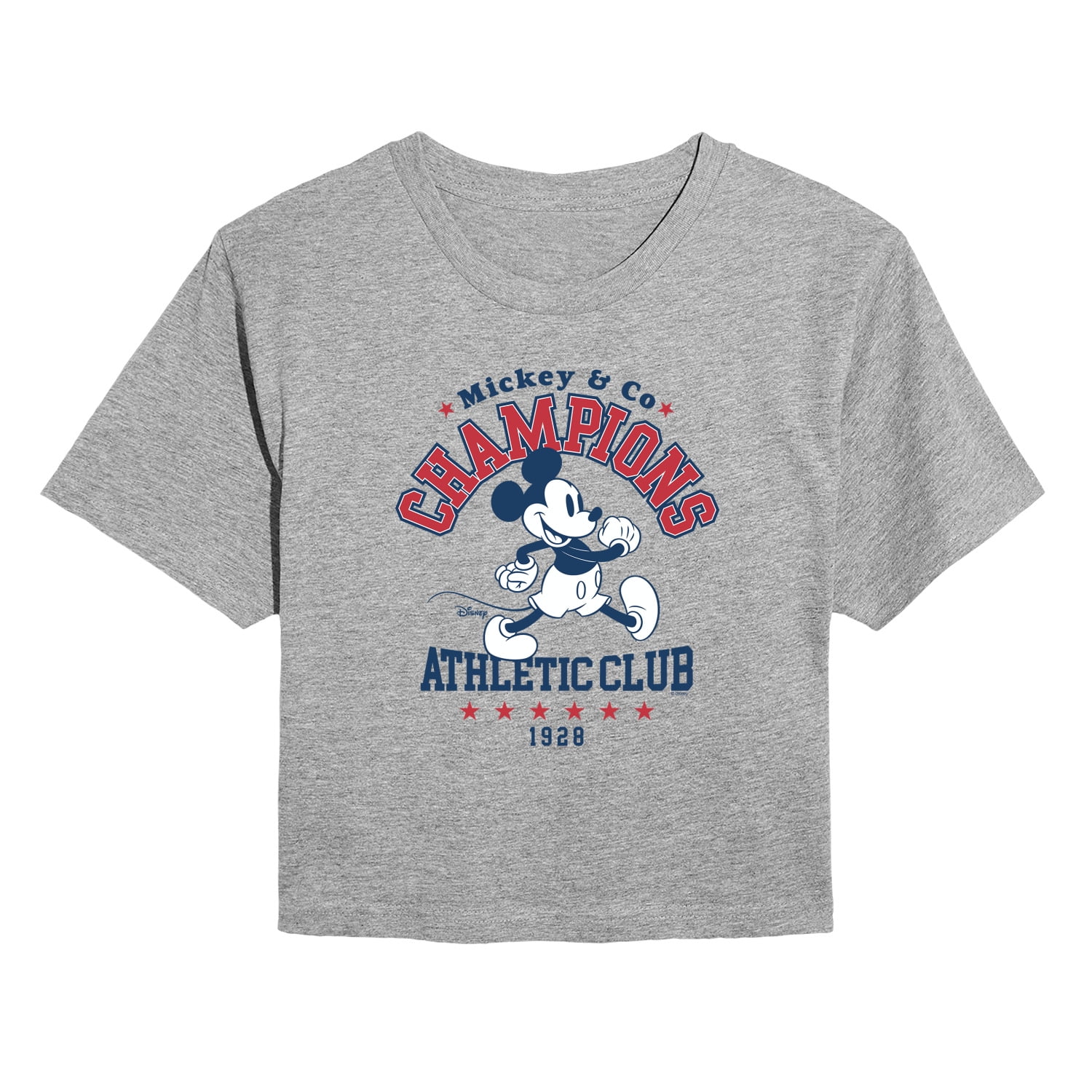 Disney - Champion Mickey - Juniors Cropped Graphic T-Shirt - Walmart.com