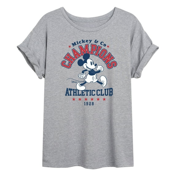 Disney - Champion Mickey - Juniors Oversized Graphic T-Shirt - Walmart.com