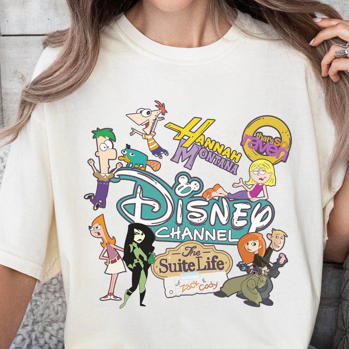 Disney Channel Cartoon Characters Shirt, Hannah Montana Lizzie McGuire ...