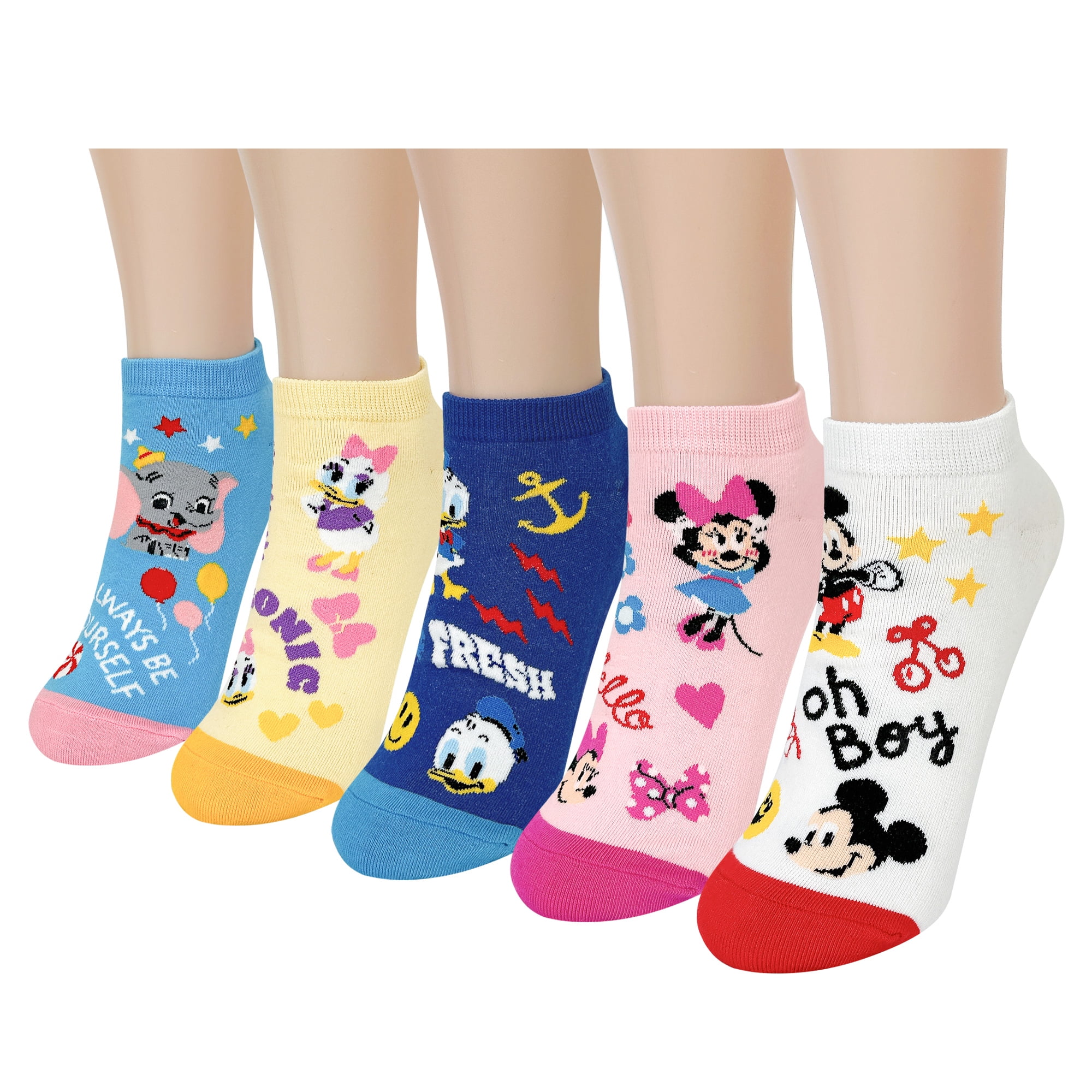 Disney Character Ankle Socks 5 Pairs Set, Multicolor Set Collection ...