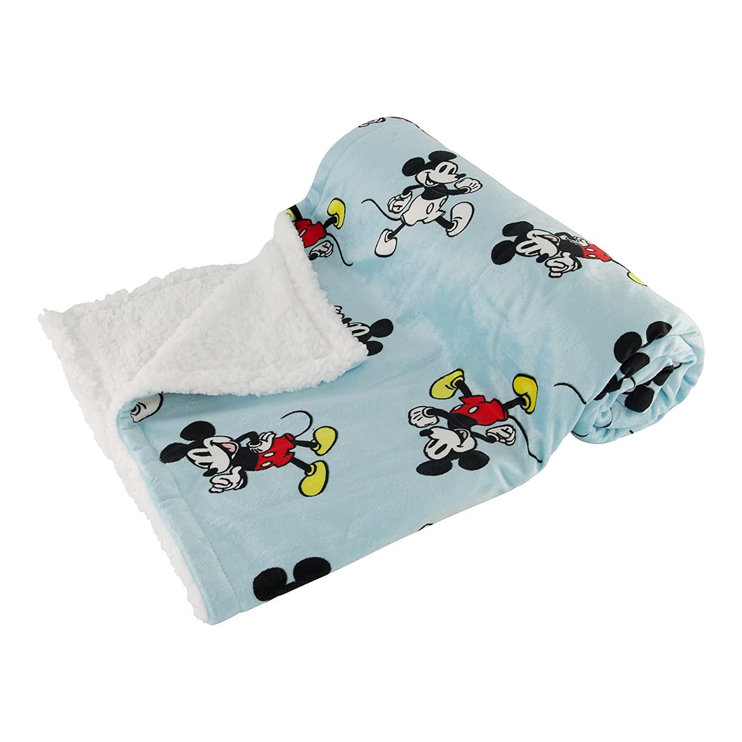 Disney Character Fuzzy Double Sided Mink and Sherpa Baby Blanket, Ultra ...