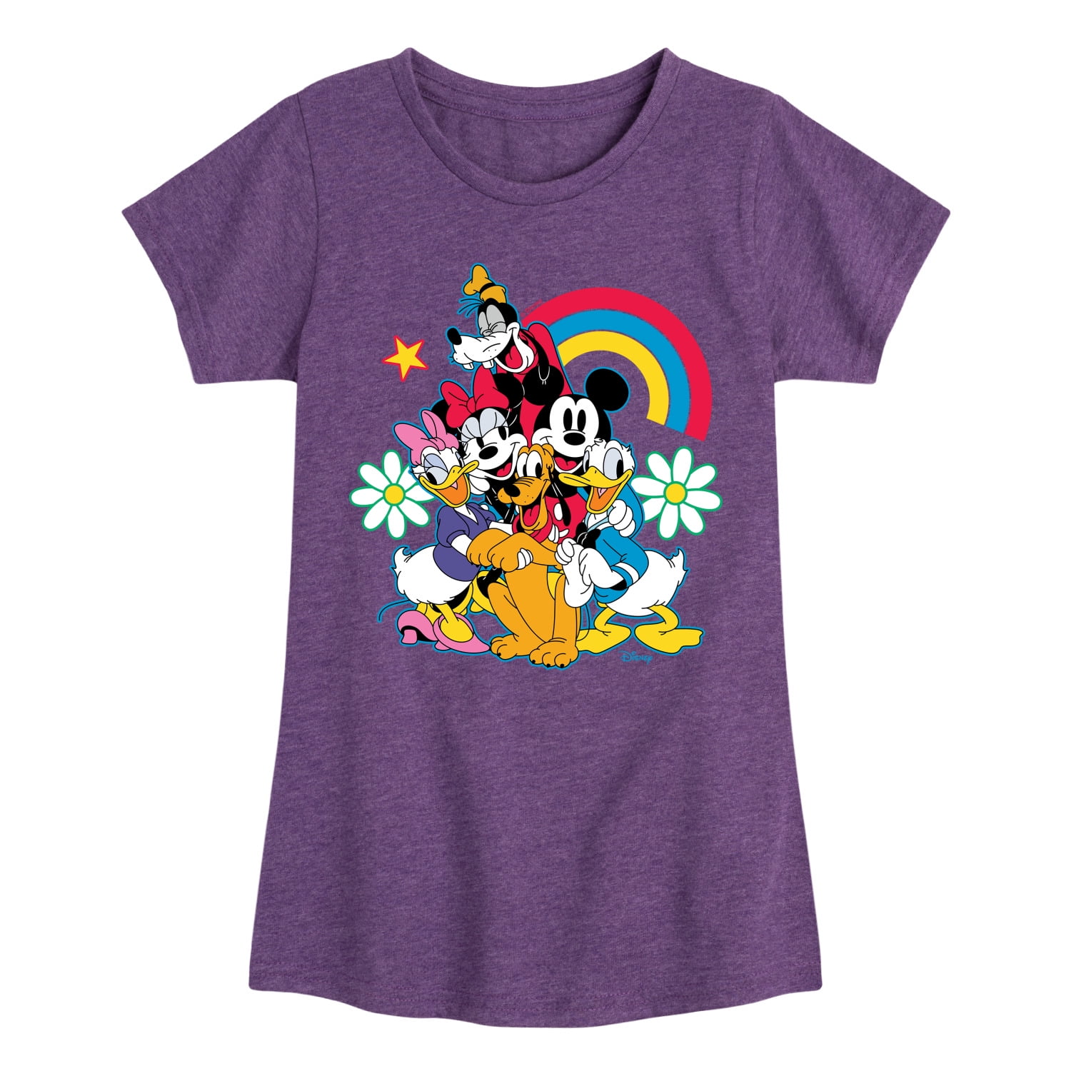 Disney - Character Group Rainbow Flower - Youth Girls Short Sleeve ...