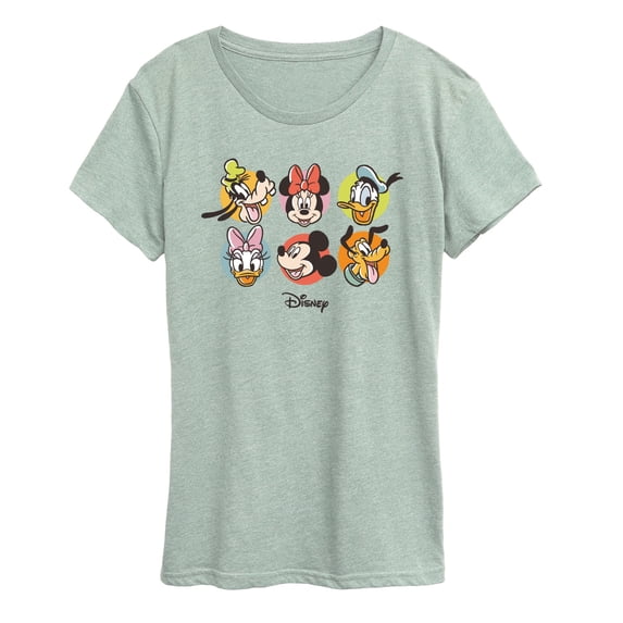Disney - Character Heads - Women's Short Sleeve Graphic T-Shirt ...