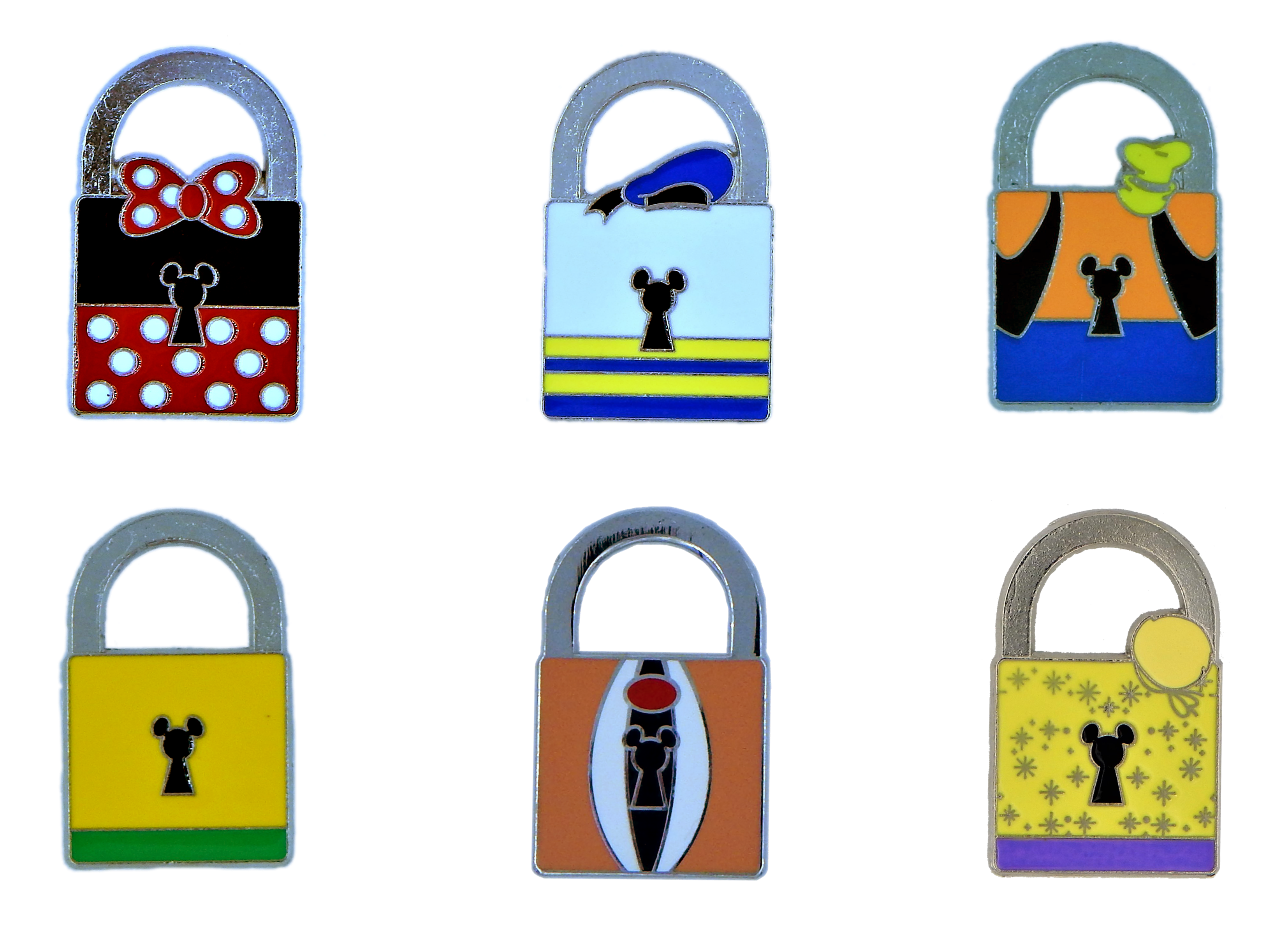 Disney Character Lock Collection 6 Specific Park Trading Pin Set ...