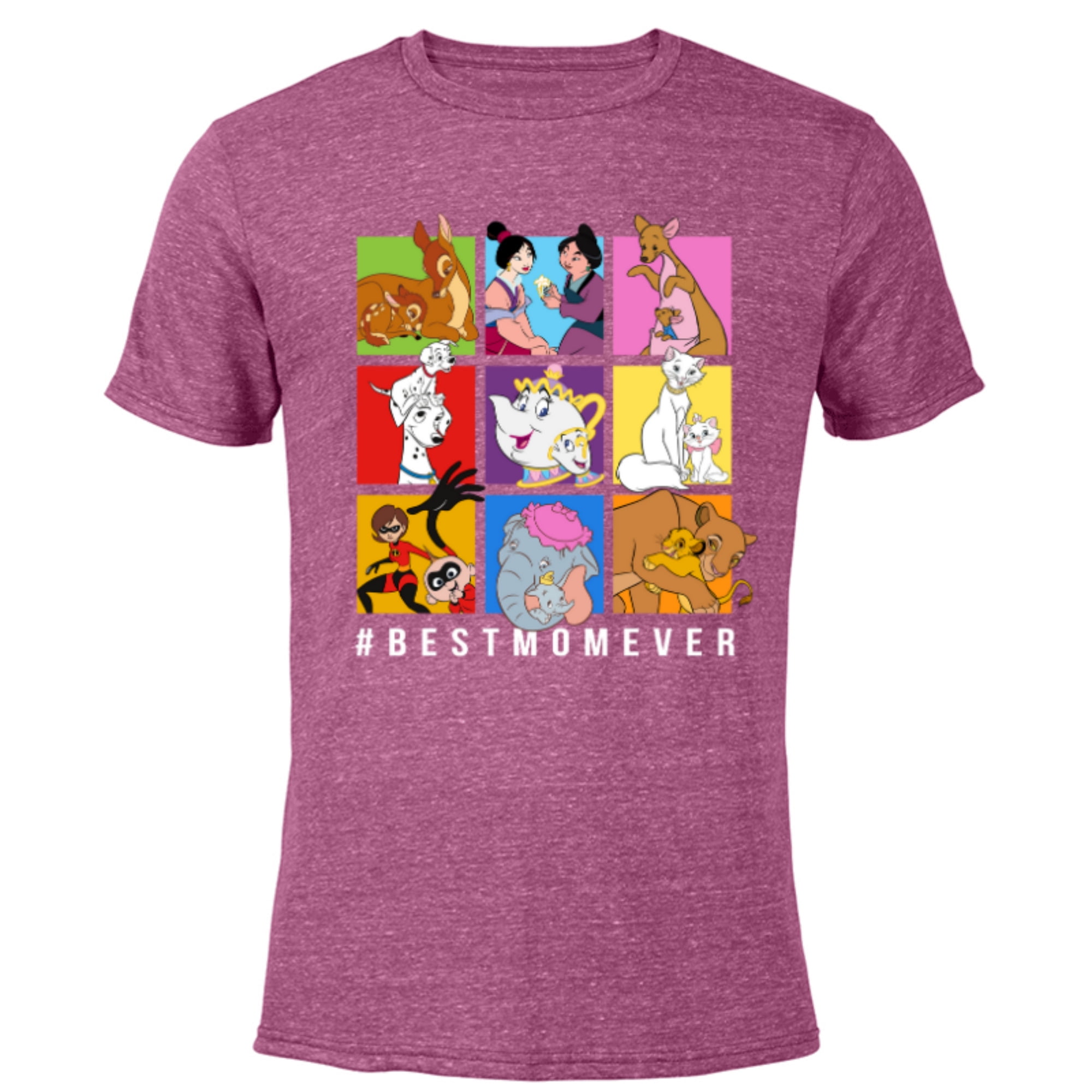 Disney Characters #BestMomEver Mother's Day - Short Sleeve Blended T ...