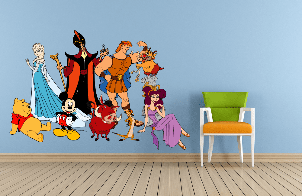 Disney Characters Cartoon Show Princess Decors Wall Sticker Art Design ...