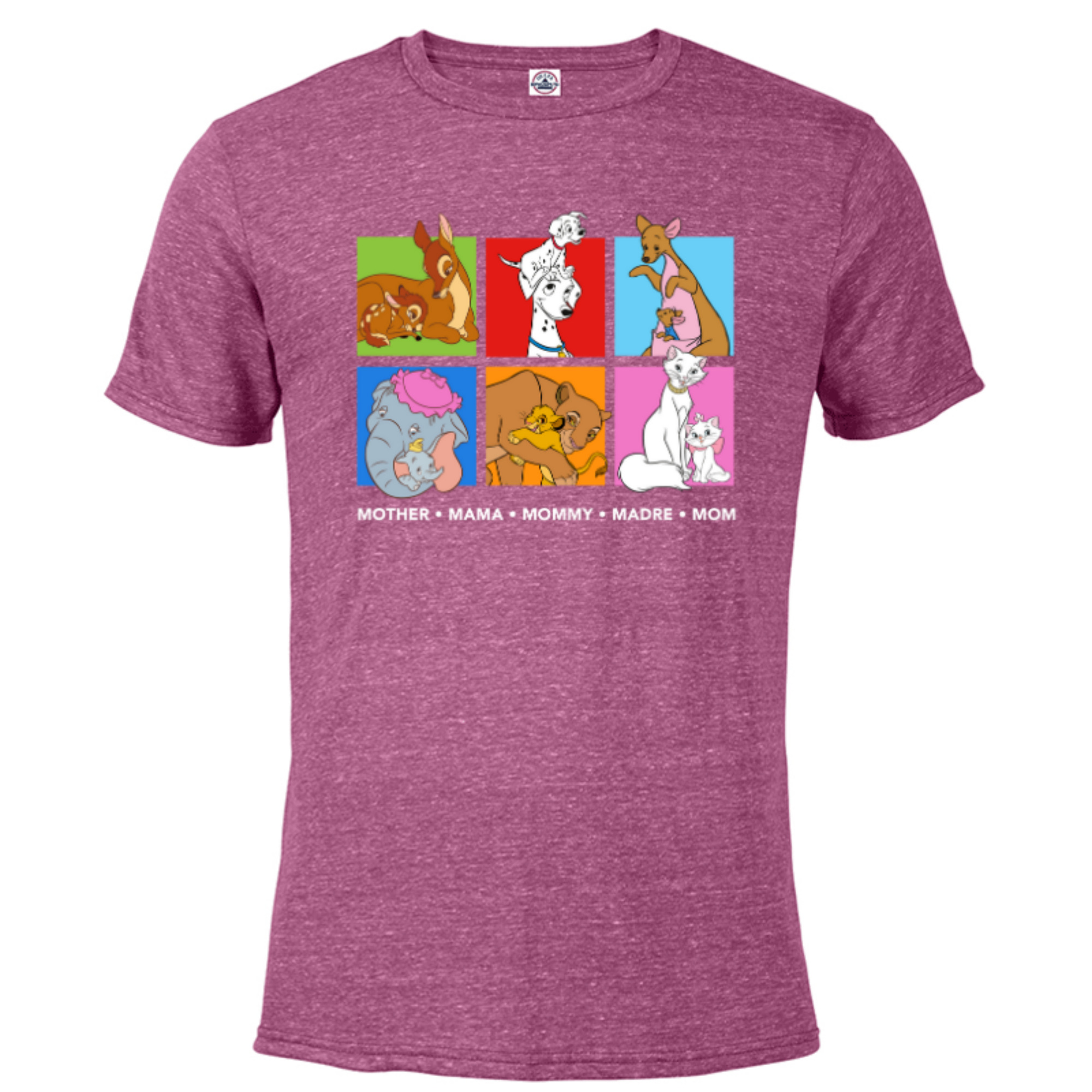 Disney Characters Colorful Mother's Day - Short Sleeve Blended T-Shirt ...
