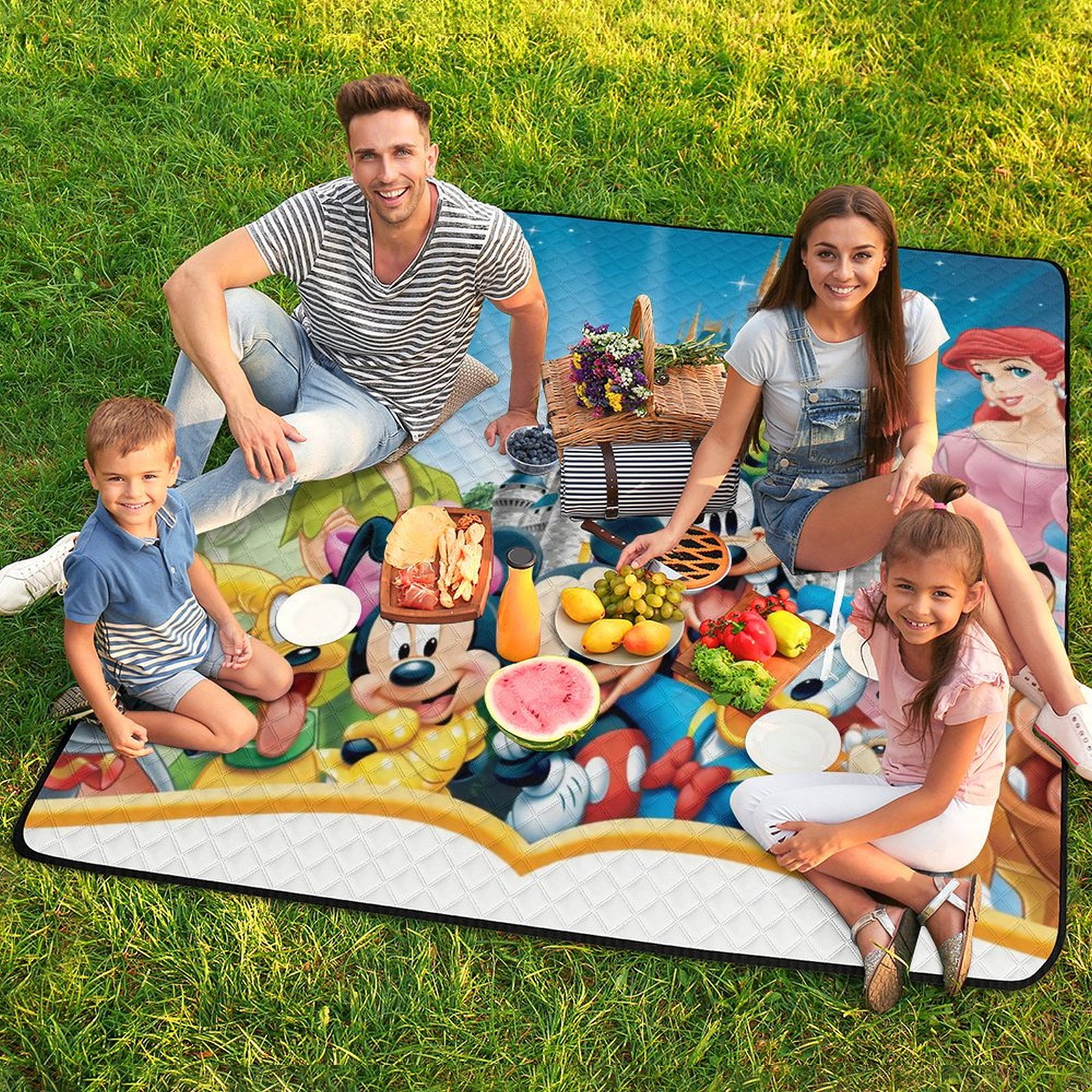 Disney-Characters Picnic Blankets,78x78 Waterproof Picnic Mat,Beach ...