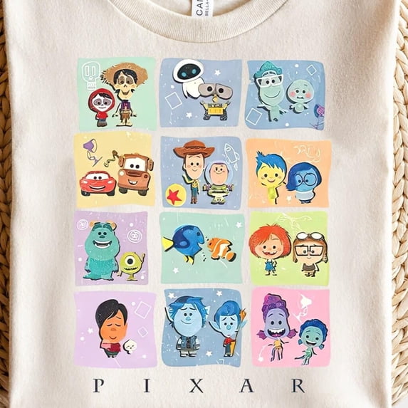 Disney Characters Shirt Disney Pixar Movies Frame T-shirt Monster Inc ...