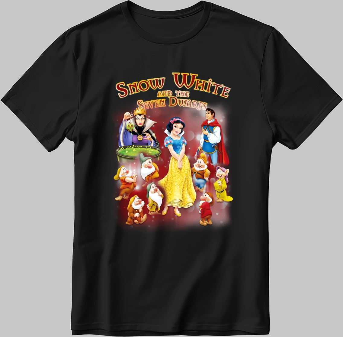 Disney Characters Short Sleeve White-Black Men's / Women N604 - Walmart.com