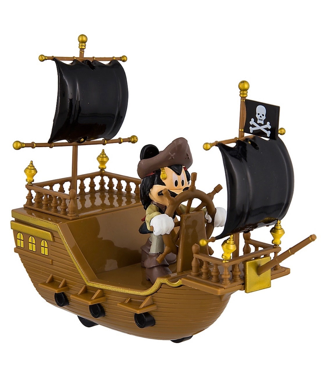 Disney Parks Caribbean Mickey Mouse Pirate Ship Toy for Kids, Pullback ...
