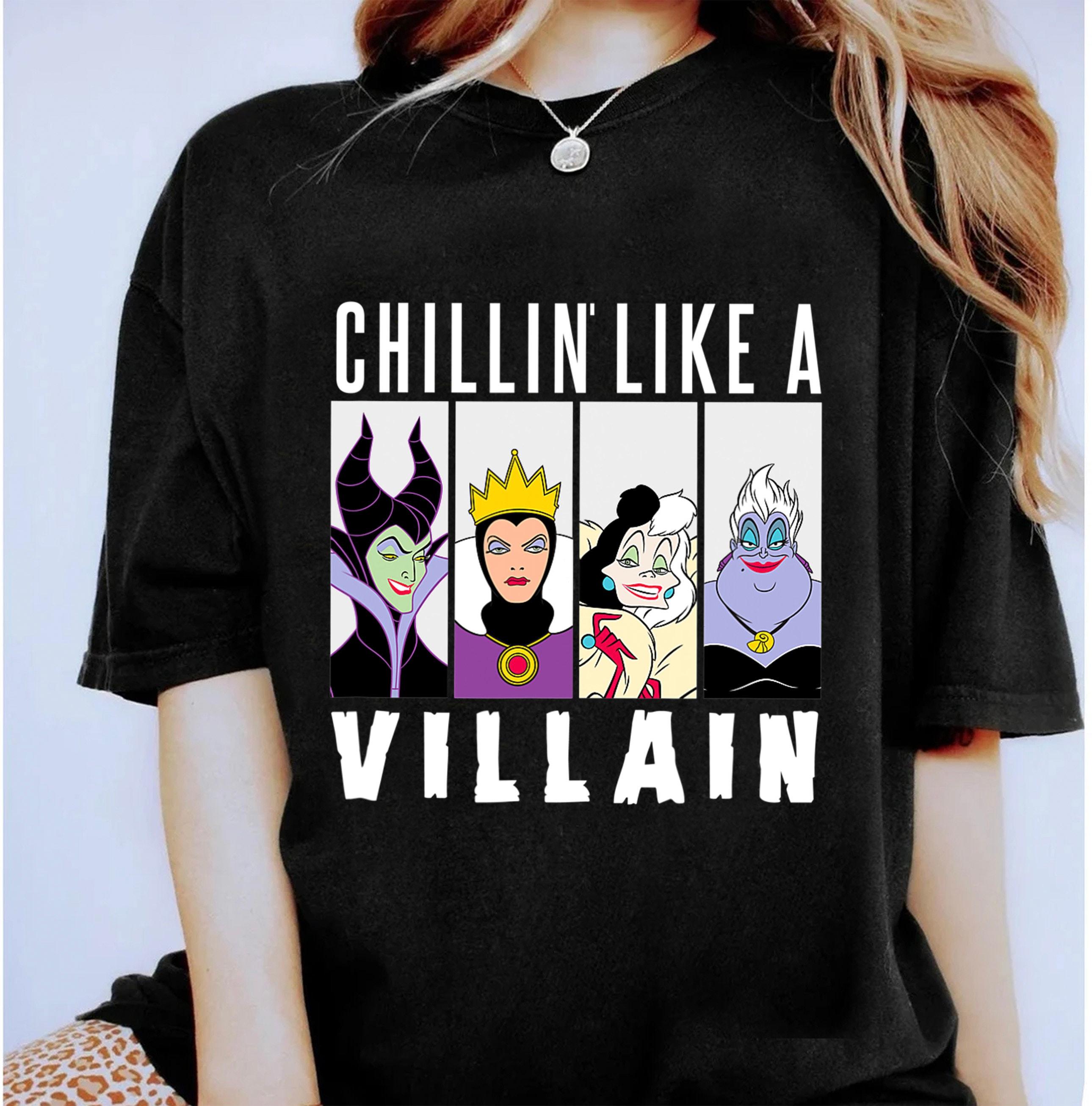 Disney Chillin Like A Villain Gang Ursula Evil Queen Cruella Maleficent Shirt, Size 4Xl, Tee ...