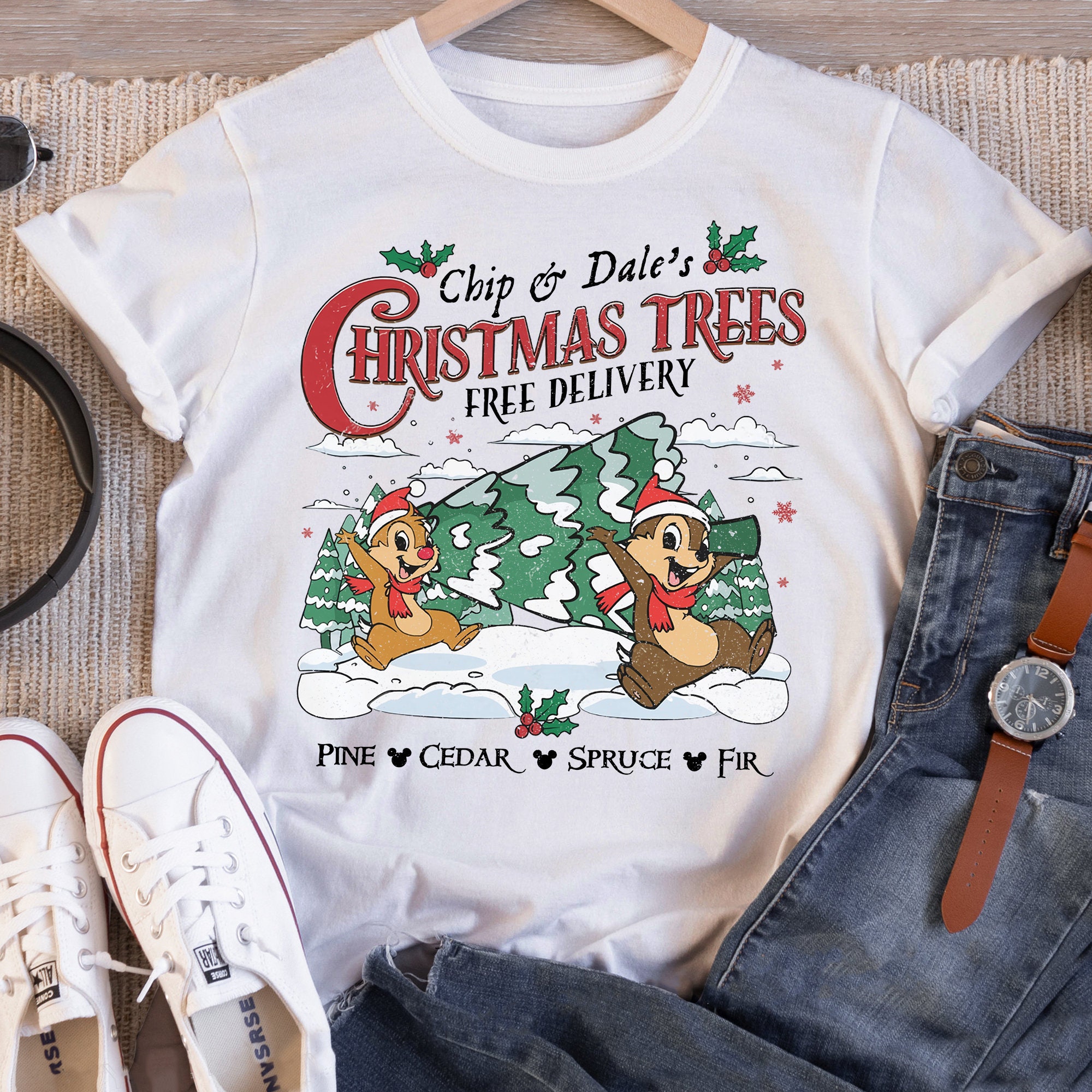 Disney Chip And Dale's Christmas Trees Free Delivery Christmas Funny ...