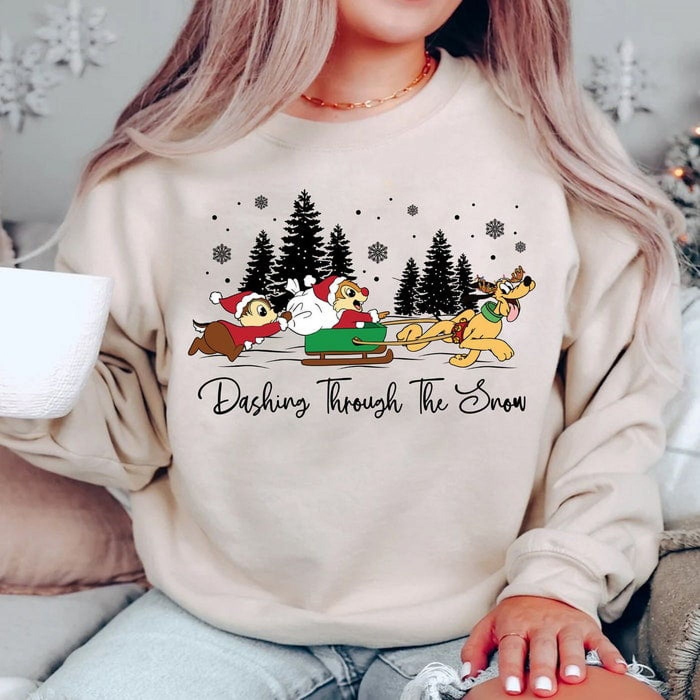 Disney Chip N Dale Pluto Dashing Through The Snow Christmas Lights ...