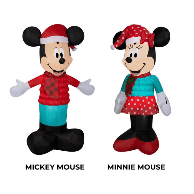 Disney Christmas Airblown Inflatables Yard Decoration Bundle: Mickey in ...