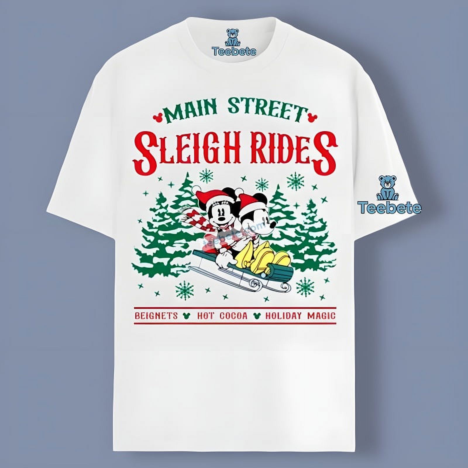 Disney Christmas Mickey Main Street Sleigh Rides Shirt Idea - Walmart.com