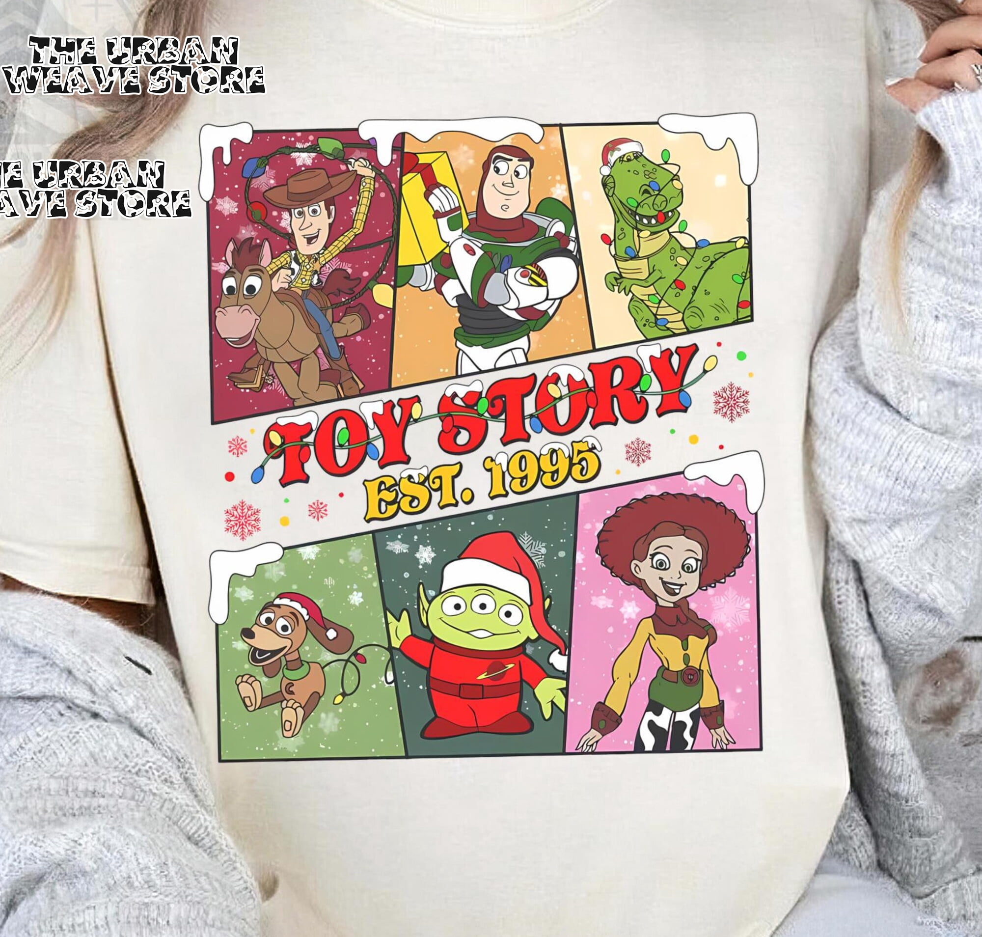 Disney Christmas Toy Story Est 1995 Shirt Woody Jessie Buzz Lightyear ...