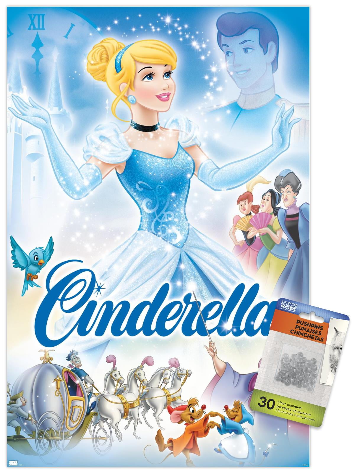 Disney Cinderella - Cover Wall Poster with Push Pins, 14.725" x 22.375 ...