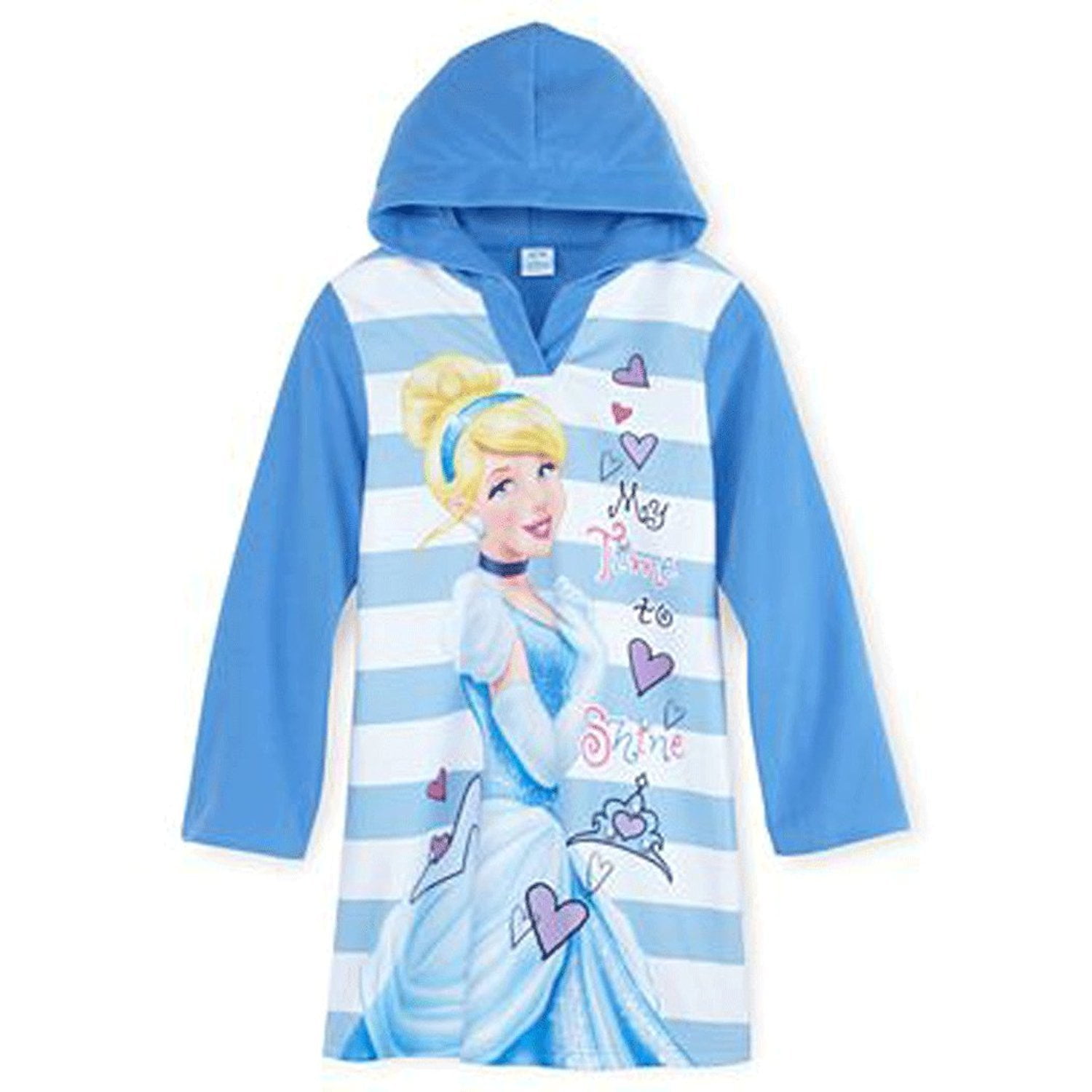 Disney Cinderella Girls Hooded Microfleece My Time To Shine Nightgown 8 ...