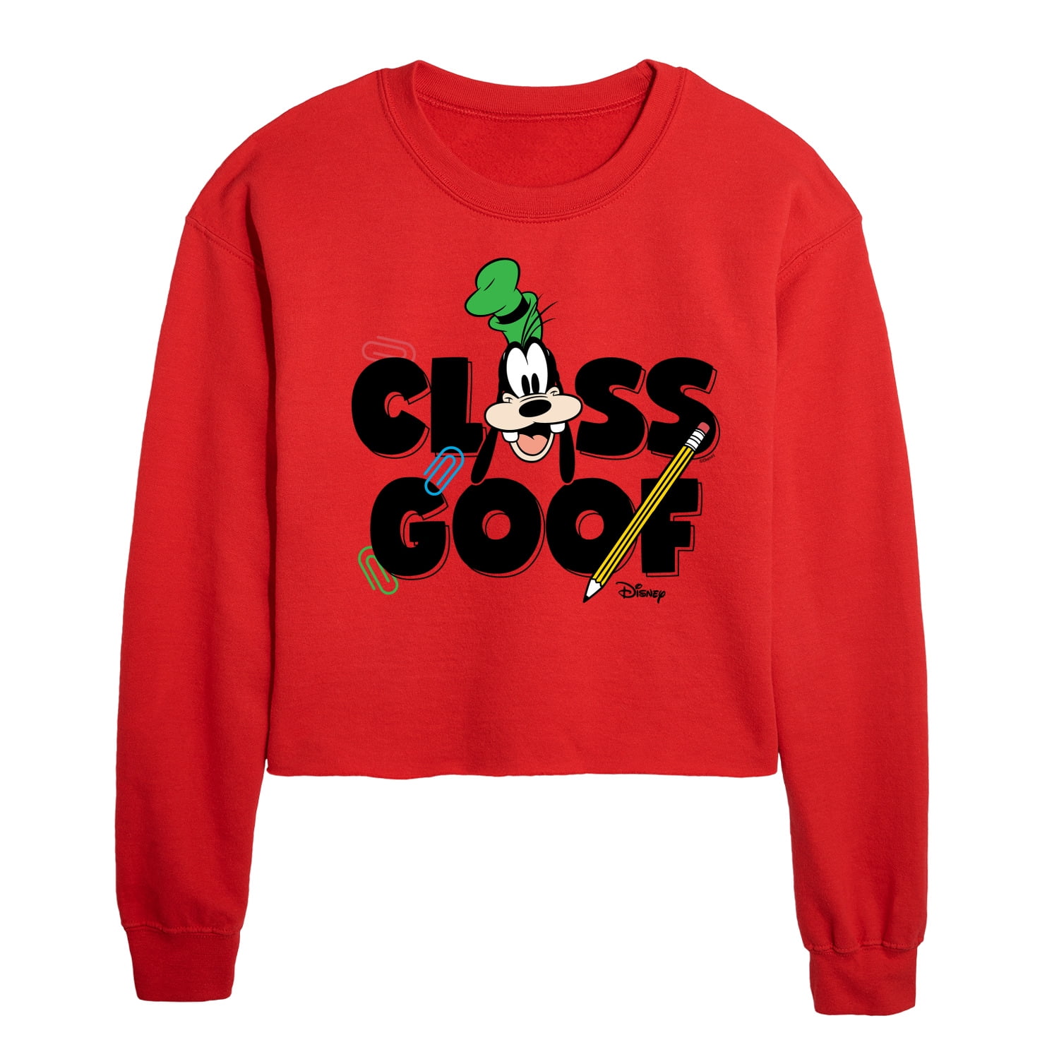 Disney - Class Goof - Juniors Cropped Crew Neck Sweatshirt - Walmart.com