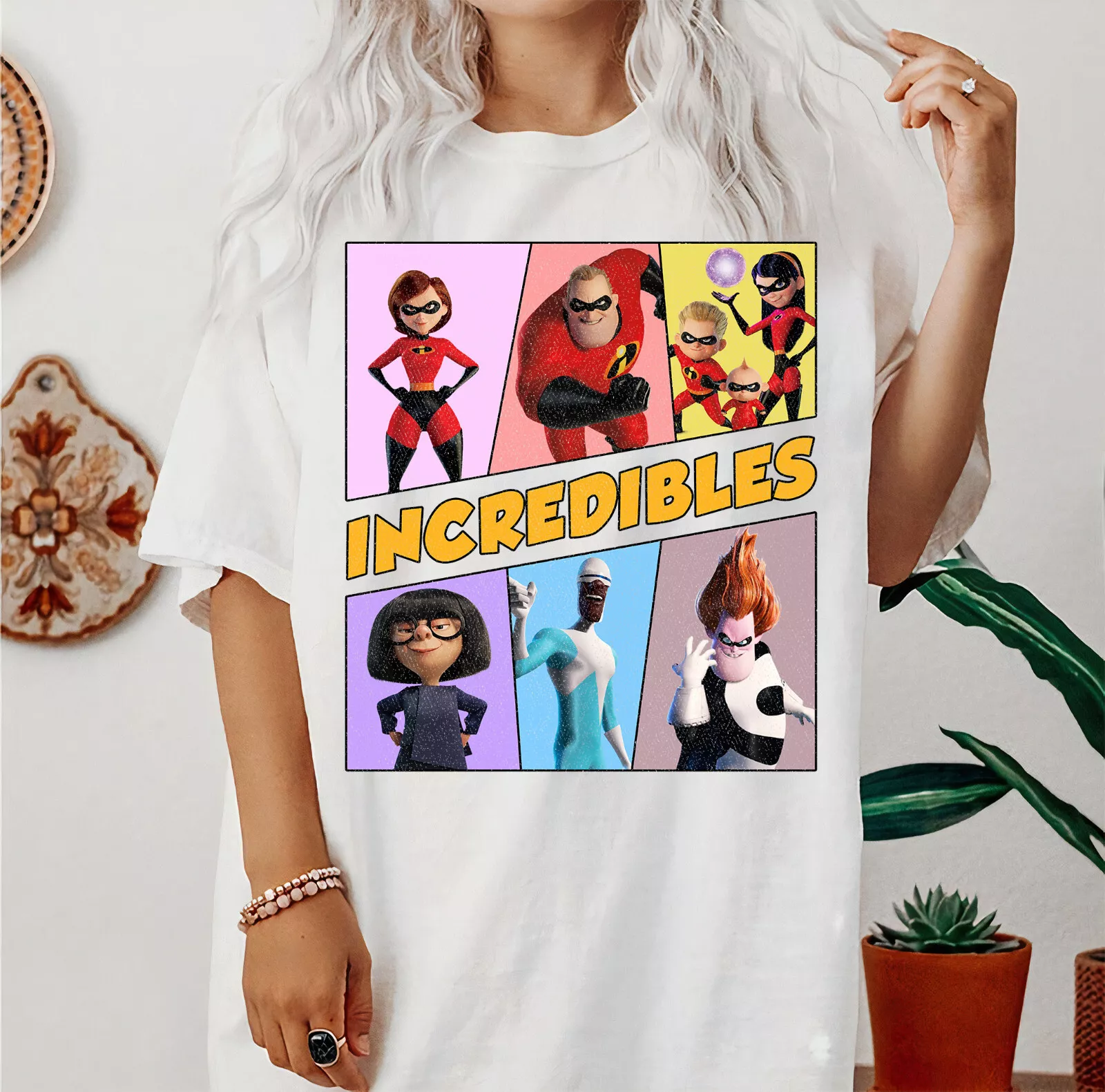 Disney Classic Incredibles Retro Characters Shirt Unisex Adult Shirt ...