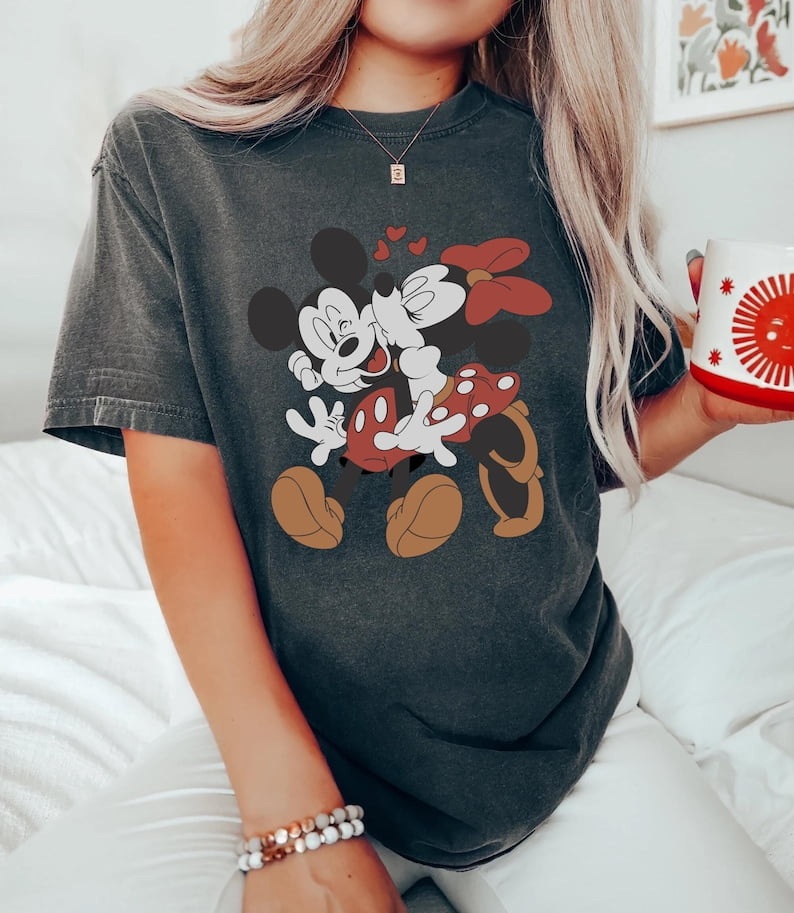 ®Disney Classic Minnie Mickey Mouse Kiss Shirt, Minnie Shirt, Mickey ...