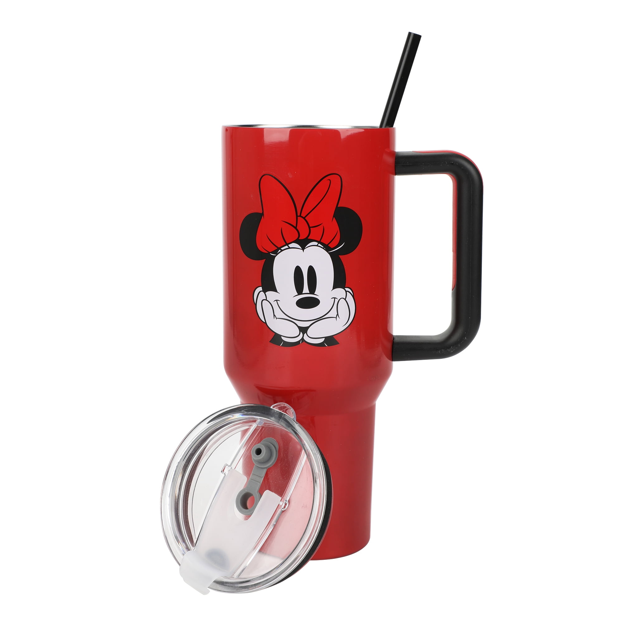 Bioworld Disney Minnie Mouse 40 Oz Stainless Steel Tumbler with Handle ...