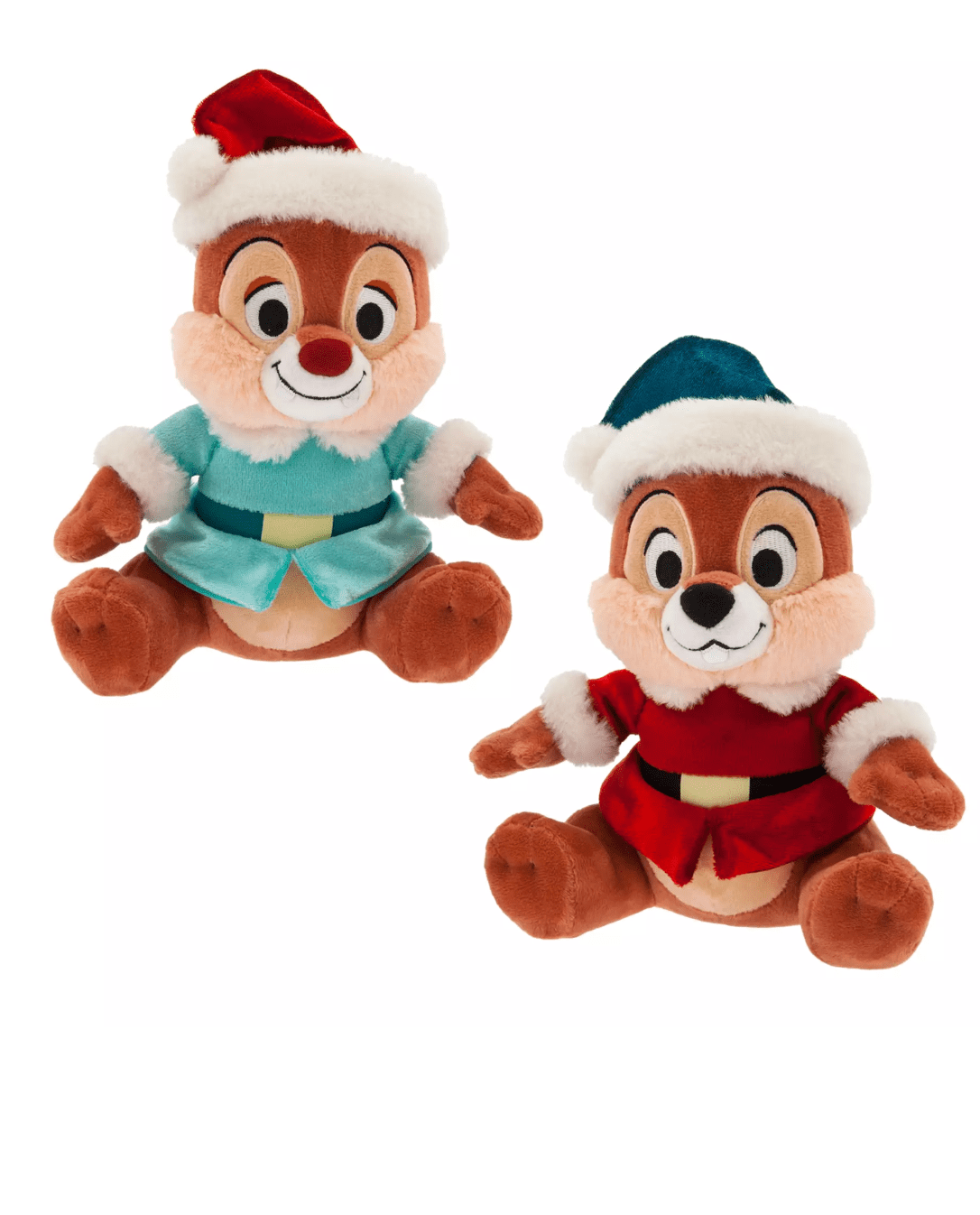 Disney Classic Santa Chip 'n Dale Holiday Christmas Plush Set New with ...