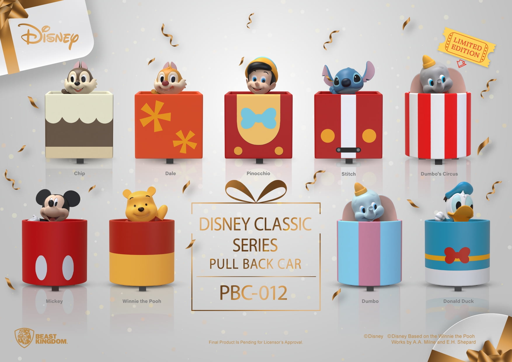 Disney Classic Series Pull Back Car Blind Box Set(8 PCS)(Pull Back Car ...