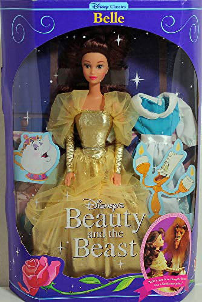Disney Classics Beauty and the Beast Gold Dress Belle Doll 1991 Mattel ...