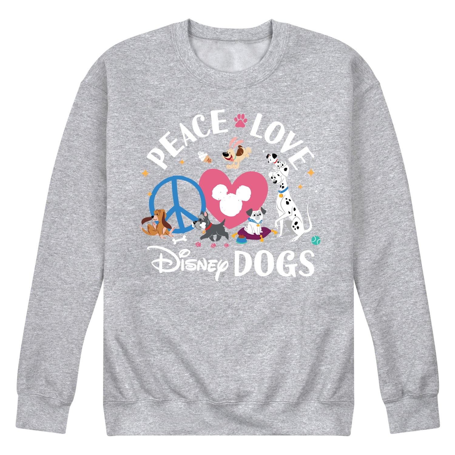 Disney Classics - Cats & Dogs - Peace Love Disney Dogs - Men's Crew ...