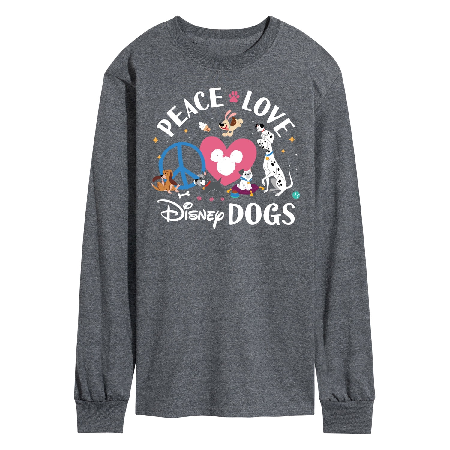 Disney Classics - Cats & Dogs - Peace Love Disney Dogs - Men's Long ...