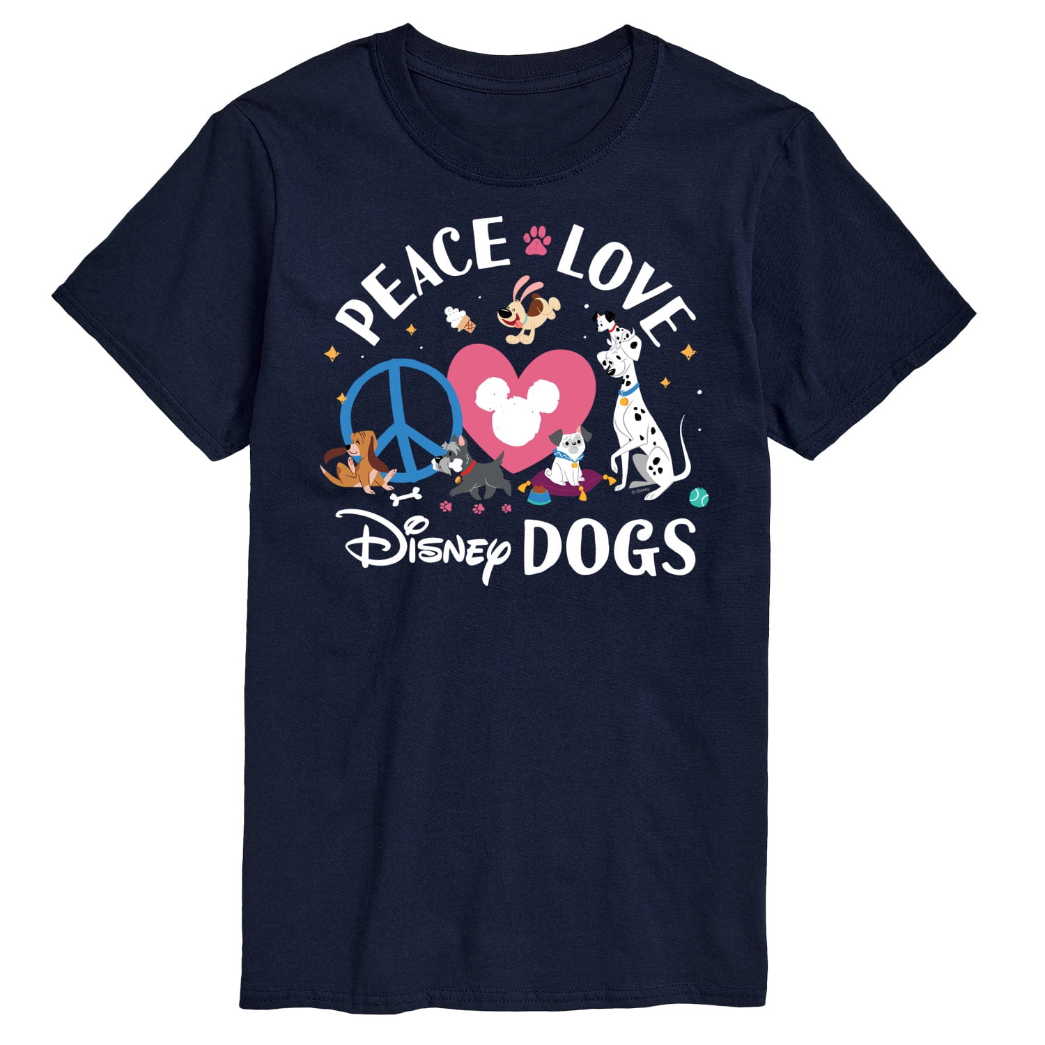 Disney Classics - Cats & Dogs - Peace Love Disney Dogs - Men's Short ...