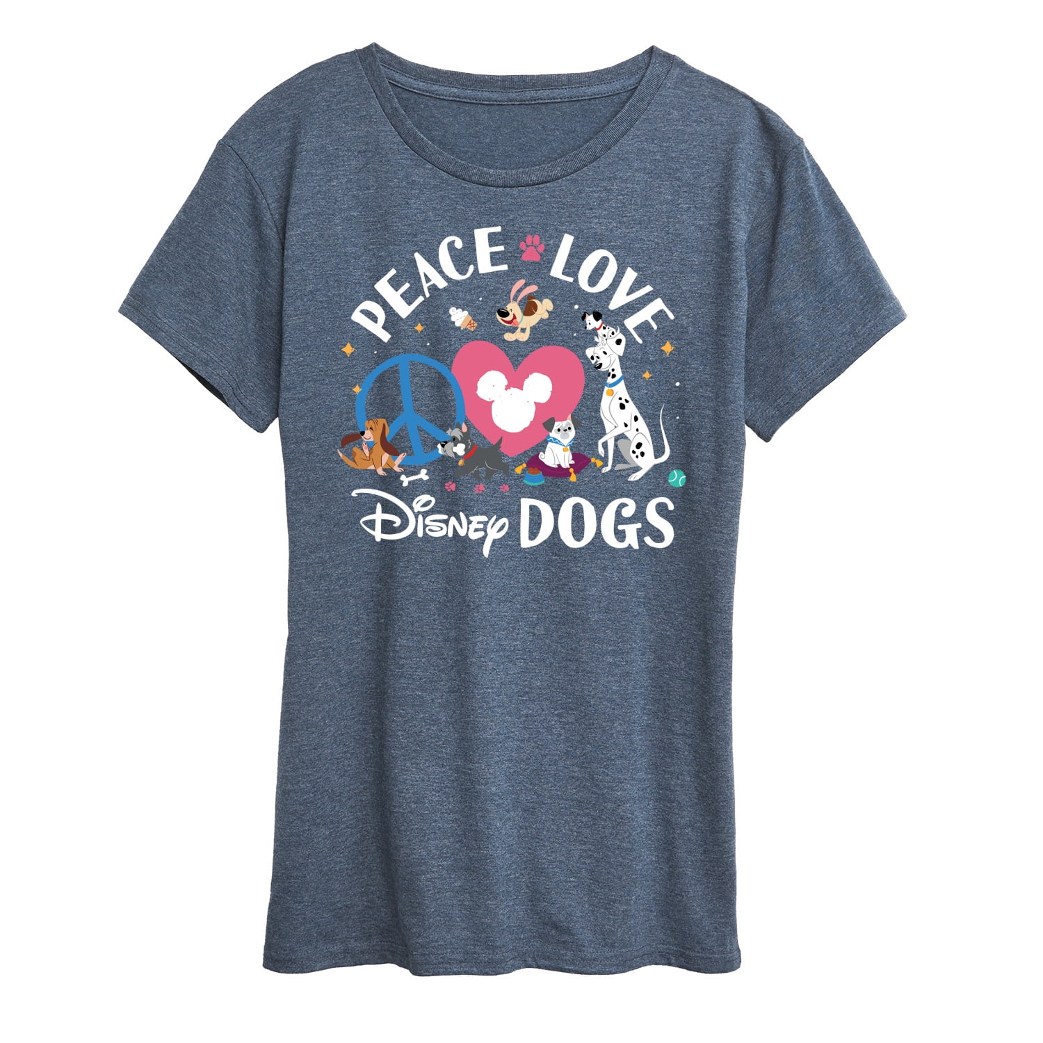 Disney Classics - Cats & Dogs - Peace Love Disney Dogs - Women's Short ...