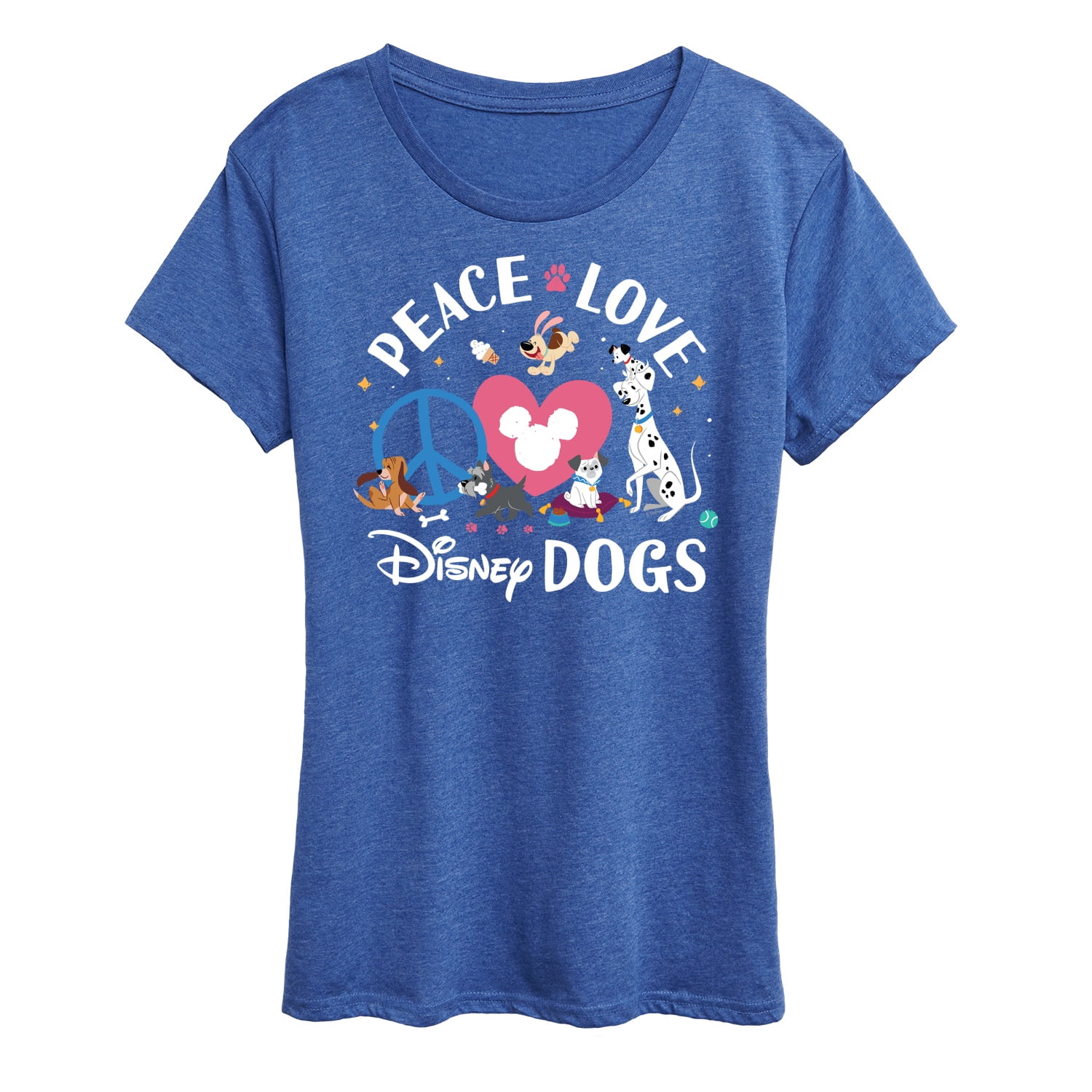 Disney Classics - Cats & Dogs - Peace Love Disney Dogs - Women's Short ...