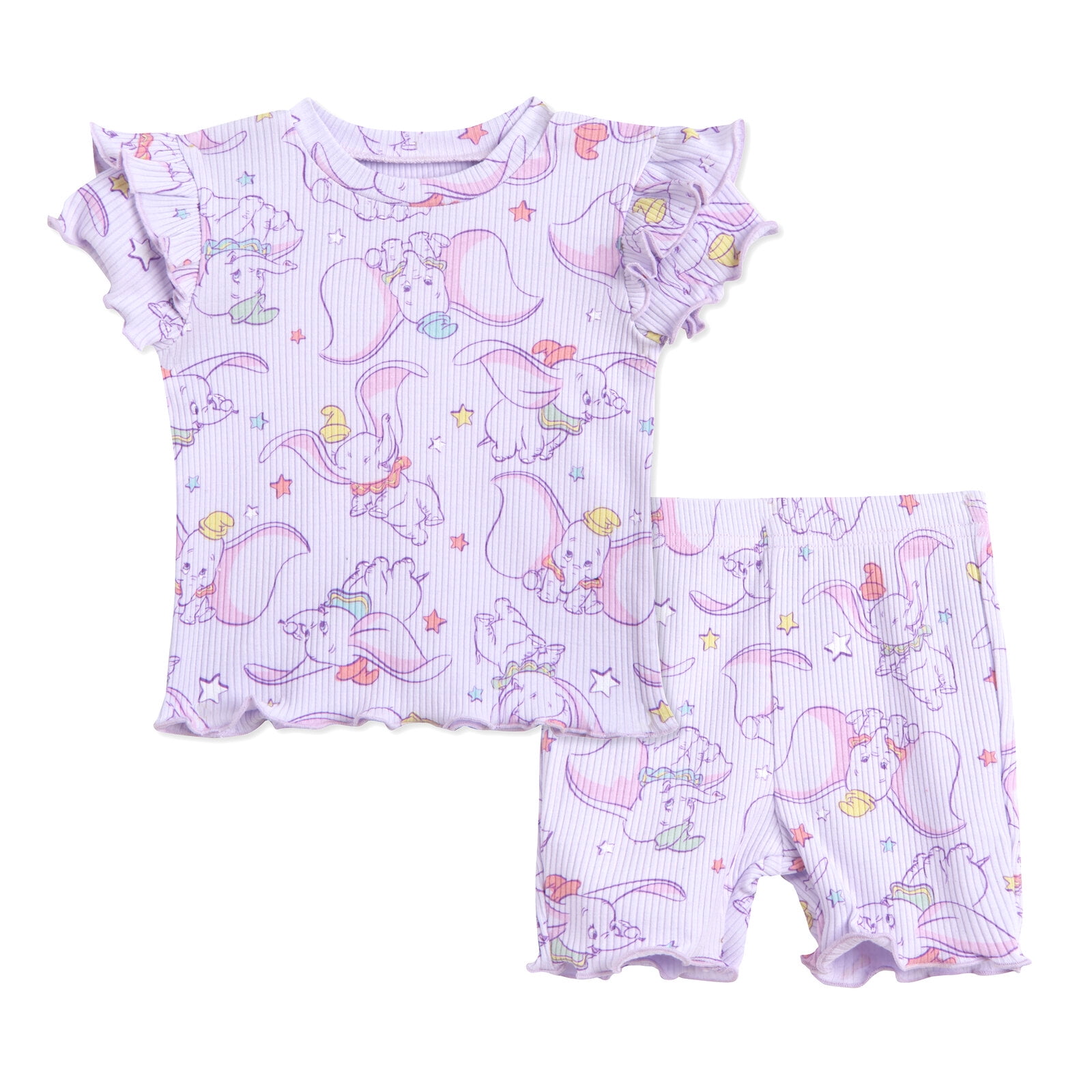 Disney Classics Dumbo Ribbed T-Shirt and Shorts Outfit Set Newborn to ...