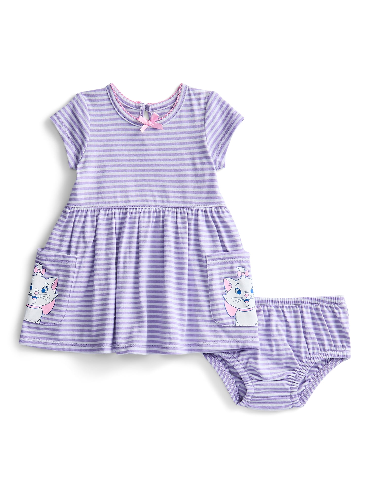 Disney Classics Marie Baby Girl Print Dress and Matching Diaper Cover ...