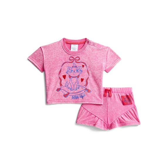 Marie Baby Girls' Short Sleeve Graphic Tee and Matching Ruffle Shorts ...